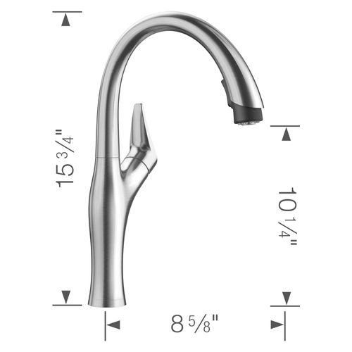 442037 - Blanco 442037 - Artona Pull-Down Dual-Spray Kitchen Faucet ...