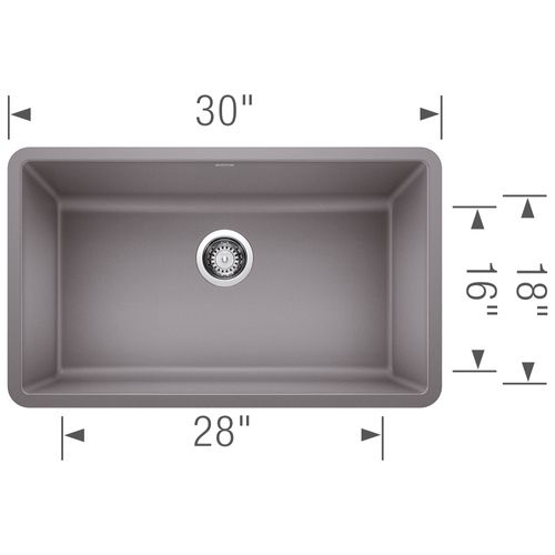 442536 - Blanco 442536 - Precis SILGRANIT 30" Single Bowl Undermount ...