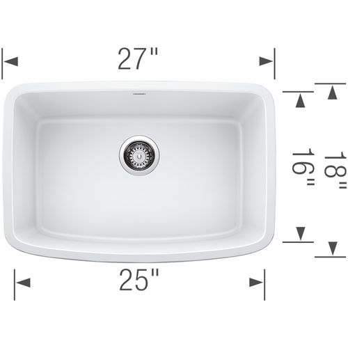 442551 - Blanco 442551 - Valea SILGRANIT 27" Single Bowl Undermount ...