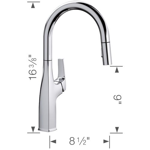 442677 - Blanco 442677 - Rivana High-Arc Pull-Down Dual-Spray Kitchen ...
