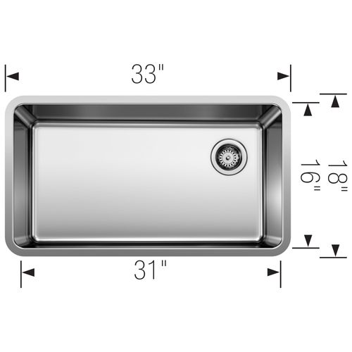 442763 - Blanco 442763 - Formera 33" Super Single Undermount Stainless ...