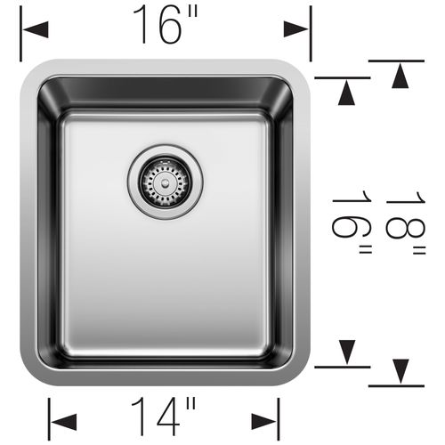 442767 - Blanco 442767 - Formera 16" Undermount Stainless Steel Bar ...