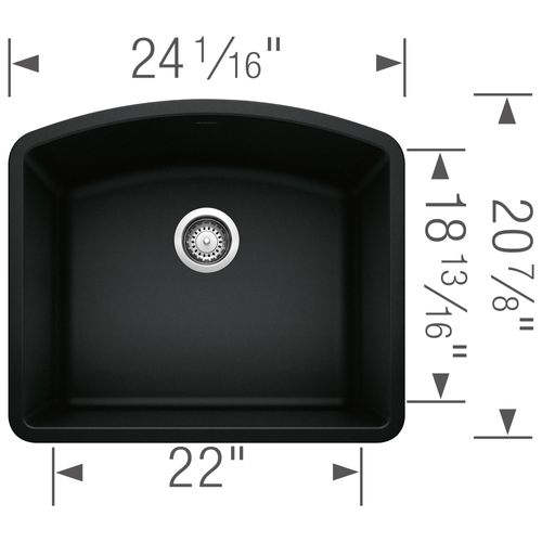 442906 - Blanco 442906 - Diamond SILGRANIT 24" Single Bowl Undermount ...