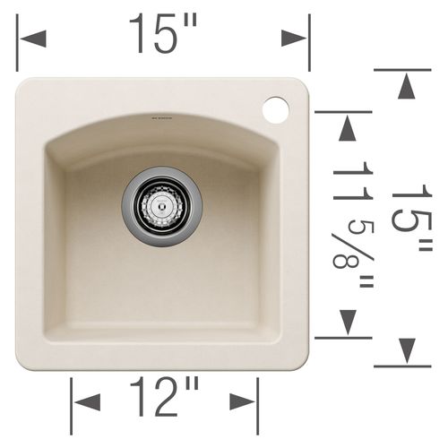 443070 - Blanco 443070 - Diamond SILGRANIT 15" Dual Mount Bar Sink ...