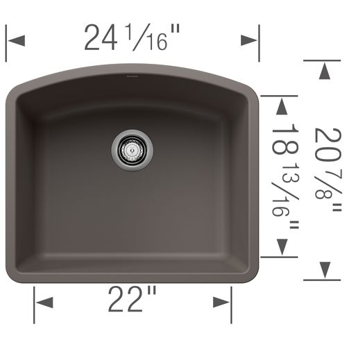 443098 - Blanco 443098 - Diamond SILGRANIT 24" Single Bowl Undermount ...
