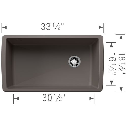 443108 - Blanco 443108 - Diamond SILGRANIT 33" Super Single Undermount ...