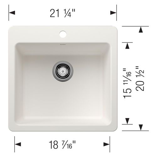443229 - Blanco 443229 - Liven SILGRANIT 21" Single Bowl Dual Mount ...