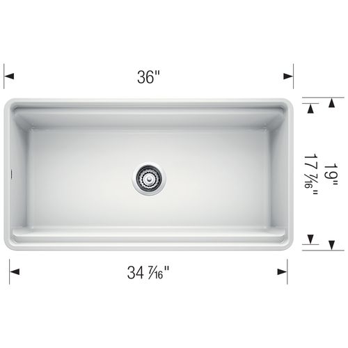 523026 - Blanco 523026 - Profina 36" Single Bowl Apron-Front Fireclay ...