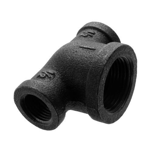 BMBT0121 - Everflow BMBT0121 - 1/2" x 1/2" x 1" Black Reducing Tee