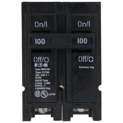 BR2100 - Eaton BR2100 - 2-Pole BR Thermal Magnetic Circuit Breaker ...