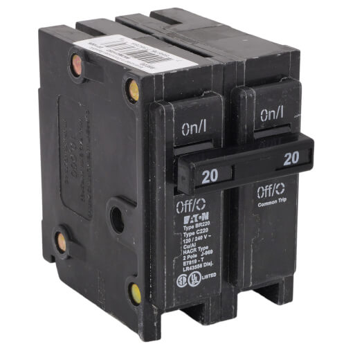 BR220 - Eaton BR220 - 2-Pole BR Thermal Magnetic Circuit Breaker (20A ...