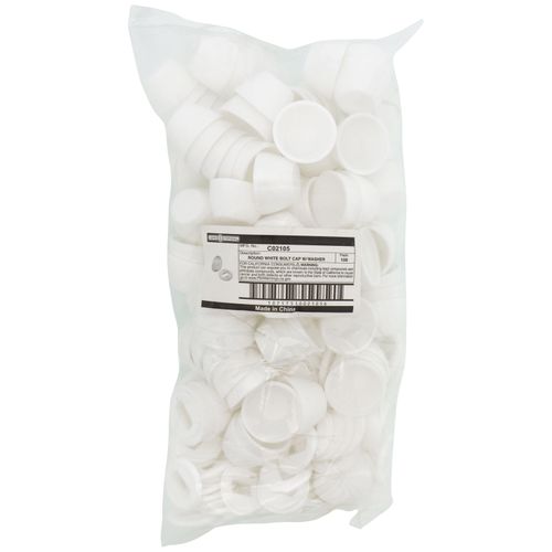 C02105 - Jones Stephens C02105 - Round White Bolt Cap w/ Washer (Bag of ...