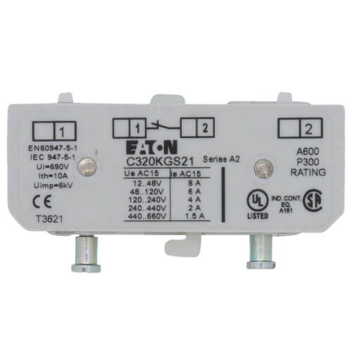 C320KGS21 - Eaton C320KGS21 - 1NC Freedom Auxiliary Contact, Side Mount