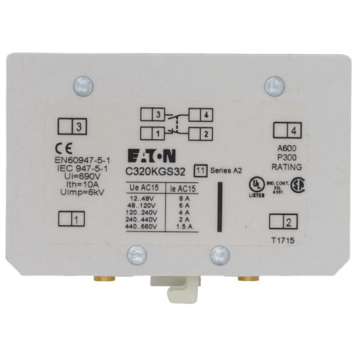 C320KGS32 - Eaton C320KGS32 - 1NO/1NC Freedom Auxiliary Contact, Side Mount