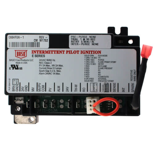 C664FGA-1C - Baso Gas Products C664FGA-1C - 24V Intermittent Pilot ...