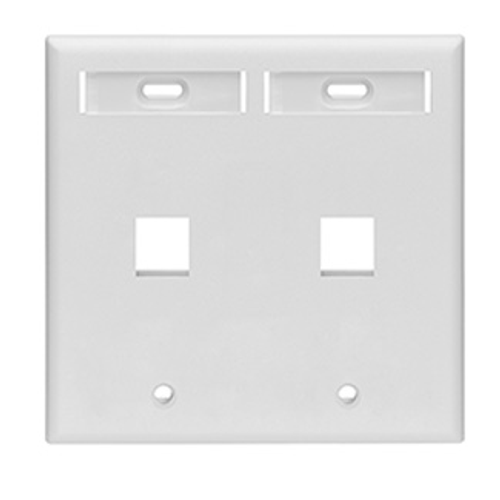 42080-2WP - Leviton 42080-2WP - Dual-Gang Quickport, Wallplate w/ ID ...