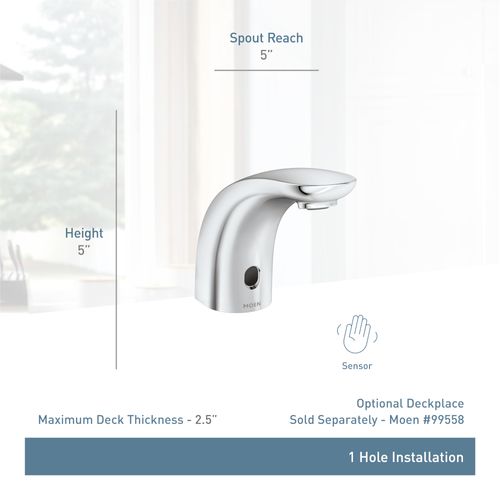 CA8302 - Moen CA8302 - M-POWER Sensor-operated Lavatory Faucet, 0.5 GPM ...