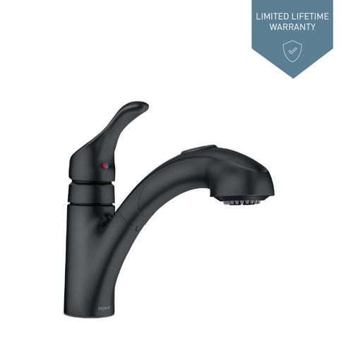 CA87316BL - Moen CA87316BL - Renzo 1 Handle Low Arc Pullout Kitchen ...