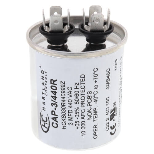 CAP-3/440R - Hartland Controls CAP-3/440R - 3 MFD Round Run Capacitor ...
