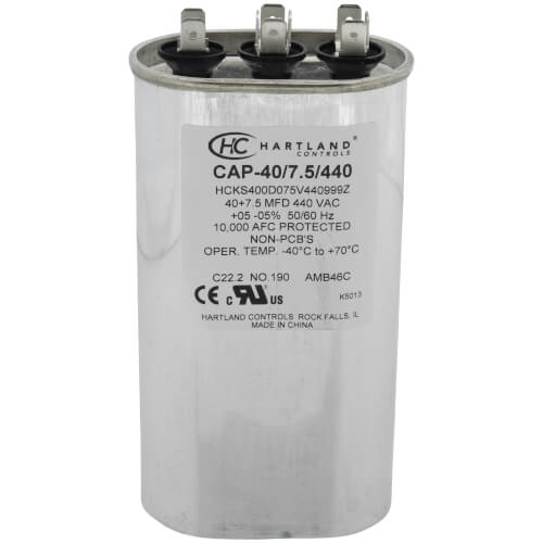CAP-40/7.5/440 - Hartland Controls CAP-40/7.5/440 - 40/7.5 MFD Oval ...
