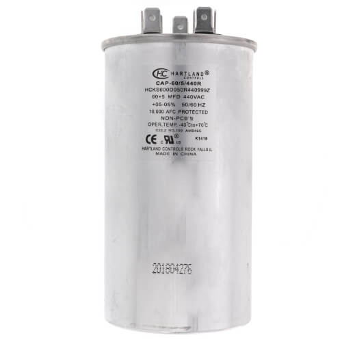 CAP-60/5/440R - Hartland Controls CAP-60/5/440R - 60/5 MFD Round Dual ...