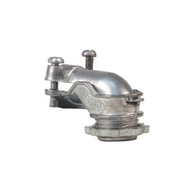 CI2210 - Steel City CI2210 - 3/8" 90° BX Clamping Cable Connector (Zinc)