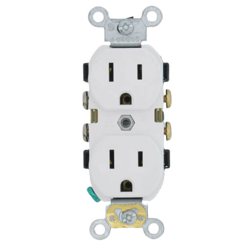 CR15-W - Leviton CR15-W - Commercial Grade Duplex Receptacle, 15A, NEMA ...