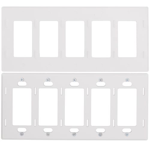 CW-5-WH - Lutron CW-5-WH - Claro 5 Gang Wall Plate for Decorator ...
