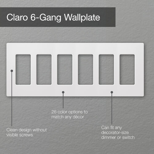 CW-6-WH - Lutron CW-6-WH - Claro 6 Gang Wall Plate for Decorator ...