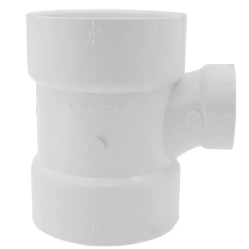 D401420 - Lasco D401420 - 4" x 4" x 2" PVC DWV Sanitary Tee