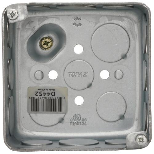 D4452 - Southwire D4452 - 4" Square Drawn Box, 2-1/8" Deep w/ 1/2" & 3/ ...