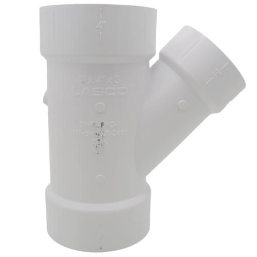 D601422 - Lasco D601422 - 4" x 4" x 3" PVC DWV Wye