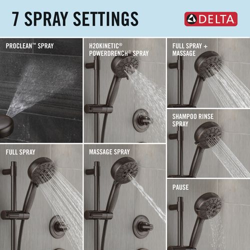 51584-RB - Delta 51584-RB - 7-Setting Slide Bar Hand Shower with ...