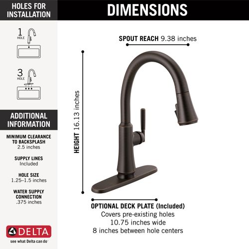 9179T-RB-DST - Delta 9179T-RB-DST - Coranto Single Handle Pull Down ...