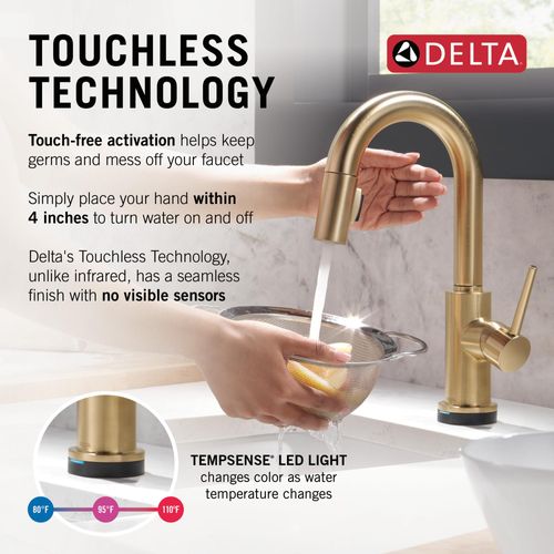9959TL-CZ-DST - Delta 9959TL-CZ-DST - Trinsic Touch2O Bar / Prep Faucet ...