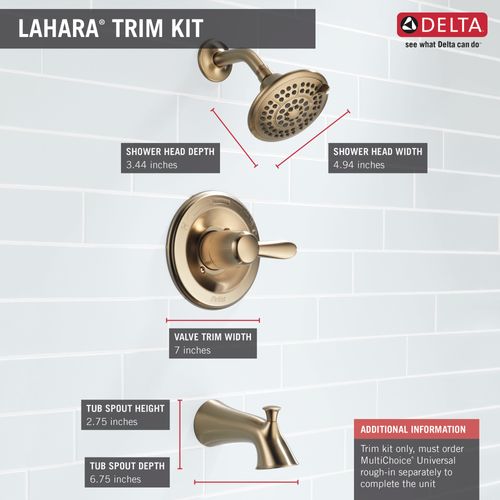 T14438-CZ - Delta T14438-CZ - Lahara Monitor 14 Series Tub & Shower ...