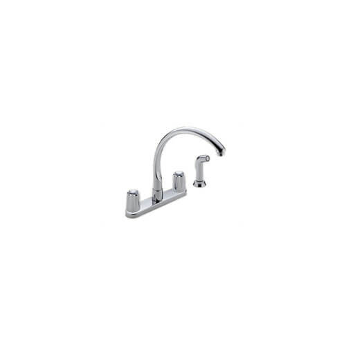2474 - Delta 2474 - Two Handle Faucet with Spray - Chrome