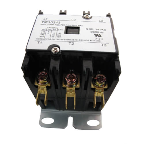 DP30243 - Supco DP30243 - 3 Pole Definite Purpose Contactor (30A, 24V)