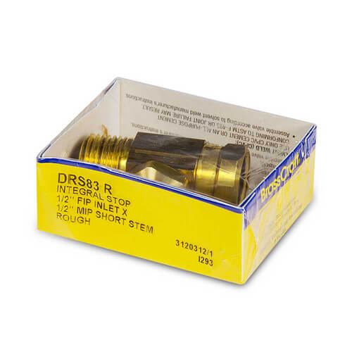 DRS83-R - Brasscraft DRS83-R - 1/2" FIP x 1/2" MIP Integral Shut-Off Stop Less Lock Shield ...