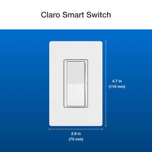DVRF-PKG1S-WH - Lutron DVRF-PKG1S-WH - Claro Smart Switch 3-Way Kit with Pico Paddle Remote for ...