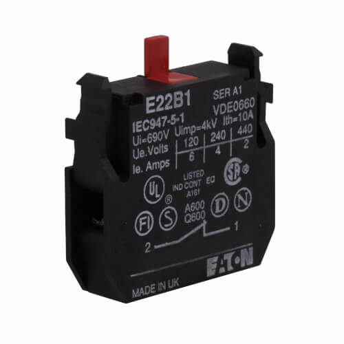 E22B1 - Eaton E22B1 - 1-Pole Normally Closed Pushbutton Contact Block