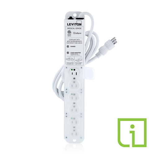 53C6M-1N7 - Leviton 53C6M-1N7 - 15A Medical Grade Power Strip w/ Load ...