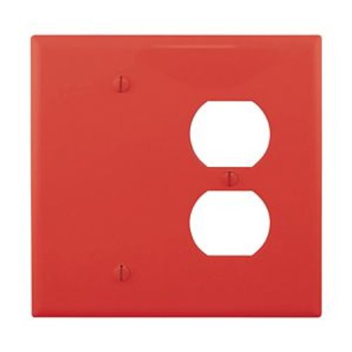 PJ138RD - Eaton PJ138RD - Combination Wallplate, Red, Duplex Receptacle ...