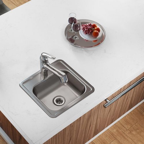 D115152 - Elkay D115152 - Dayton Stainless Steel 15" x 15" x 5-3/16" 2-Hole Single Bowl Drop-in ...