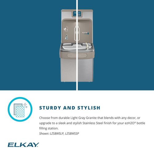 LZS8WSLP - Elkay LZS8WSLP - Enhanced EZH2O Bottle Filling Station & Single ADA Cooler Filtered ...