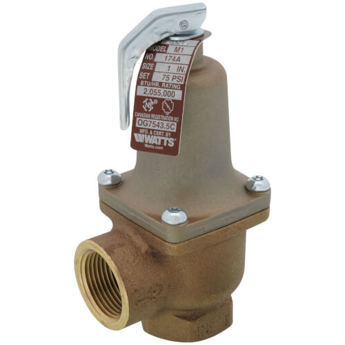 F275174 - Watts F275174 - 1" 174A Relief Valve w/ Flood Sensor ...