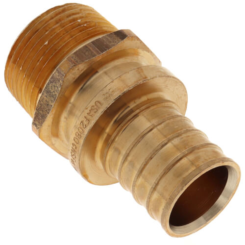F96E88P - Tribal F96E88P - 1" F2080 PEX Male Adapter (Lead Free Brass)