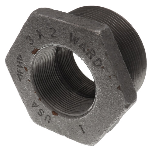 FBDT3X2X2 - Ward FBDT3X2X2 - 3" x 2" x 2" Black Double Tapped Tank Bushing
