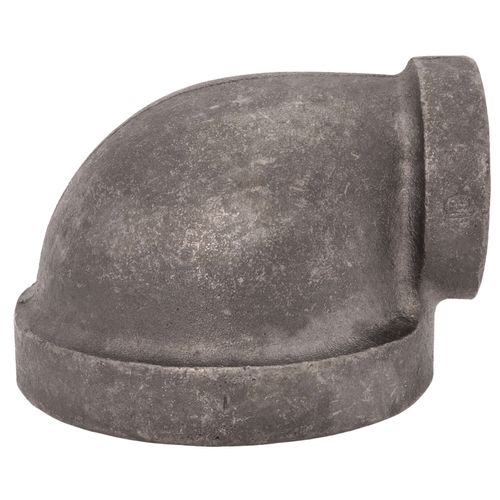FCI90-4X2 - Ward FCI90-4X2 - 4" x 2" Black Cast Iron Steam 90° Elbow