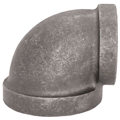 FCI90-4X3 - Ward FCI90-4X3 - 4" x 3" Black Cast Iron Steam 90° Elbow